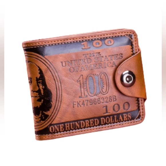 None | Bags | Trifold 0 Dollar Bill Wallet Brown Faux Leather Snap ...